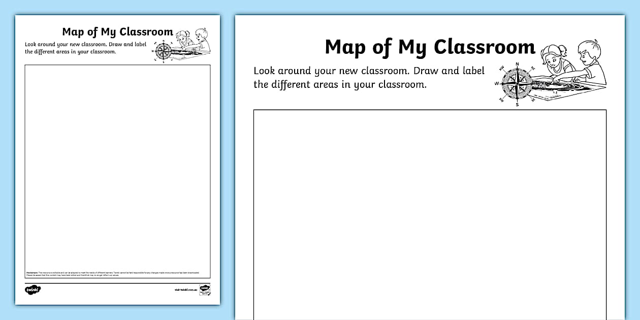 Map of My Classroom Activity Sheet (teacher made) - Twinkl