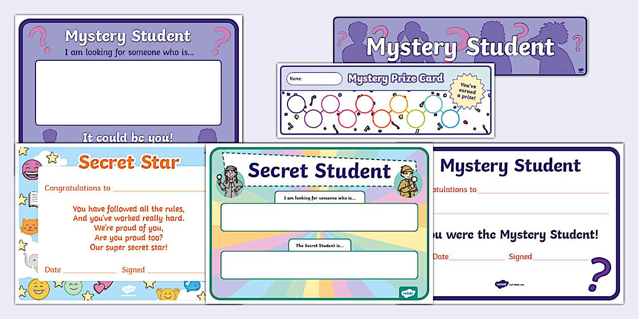 Mystery Student Classroom Management Pack (teacher made)