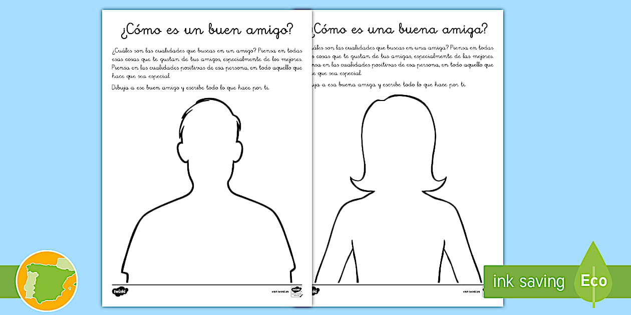 Ficha de actividad: ¿Cómo es un buen amigo? - Twinkl