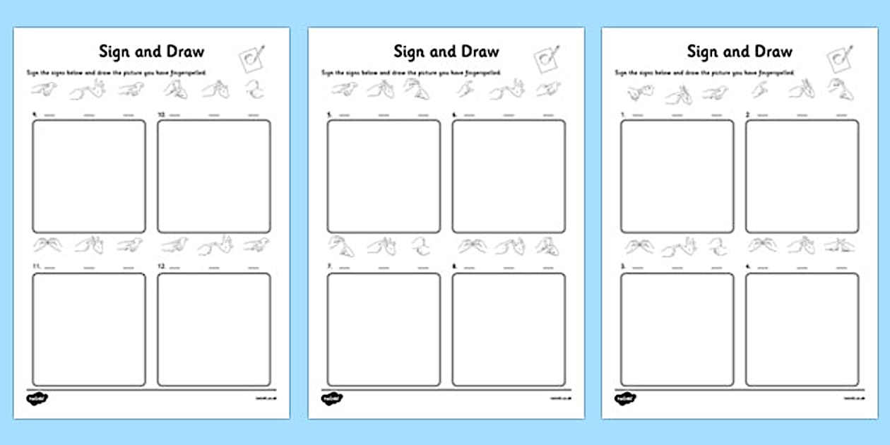 British Sign Language Alphabet Sign and Draw Worksheet - sign