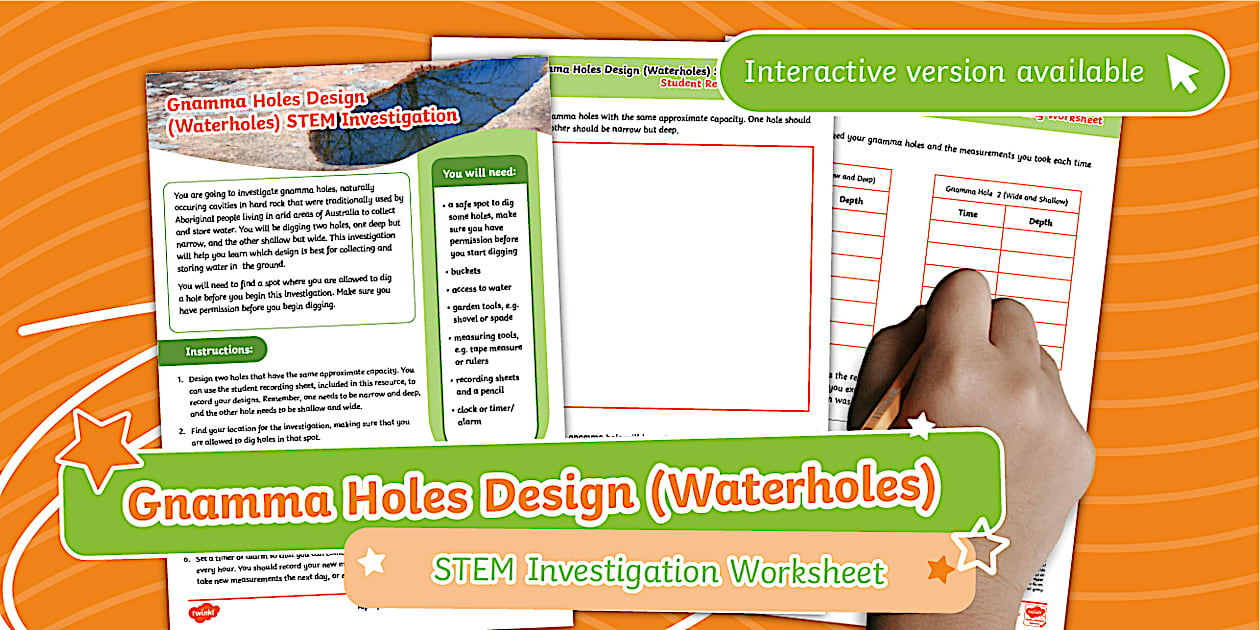 Gnamma Hole (Waterholes) STEM Activity | Twinkl