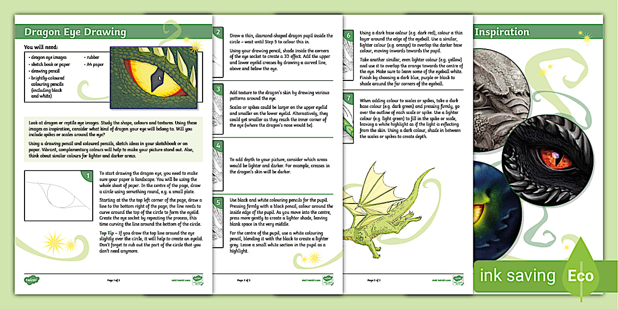 Dragon Eye Art KS2 Drawing Activity