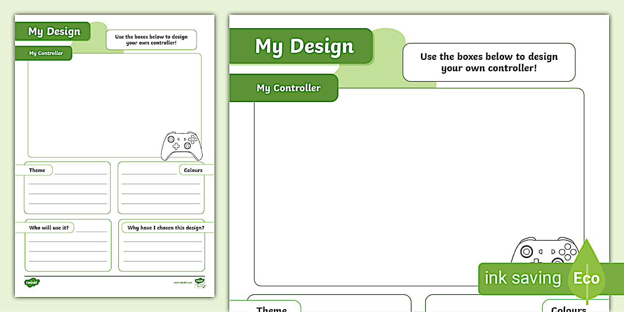 Design Your Own Game Controller Activity Sheet - Twinkl