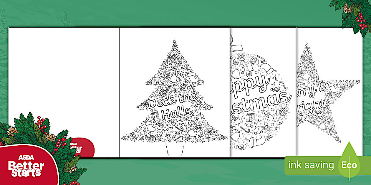 FREE! - ASDA Better Starts: Christmas Colouring Doodle Cards Ages 7+
