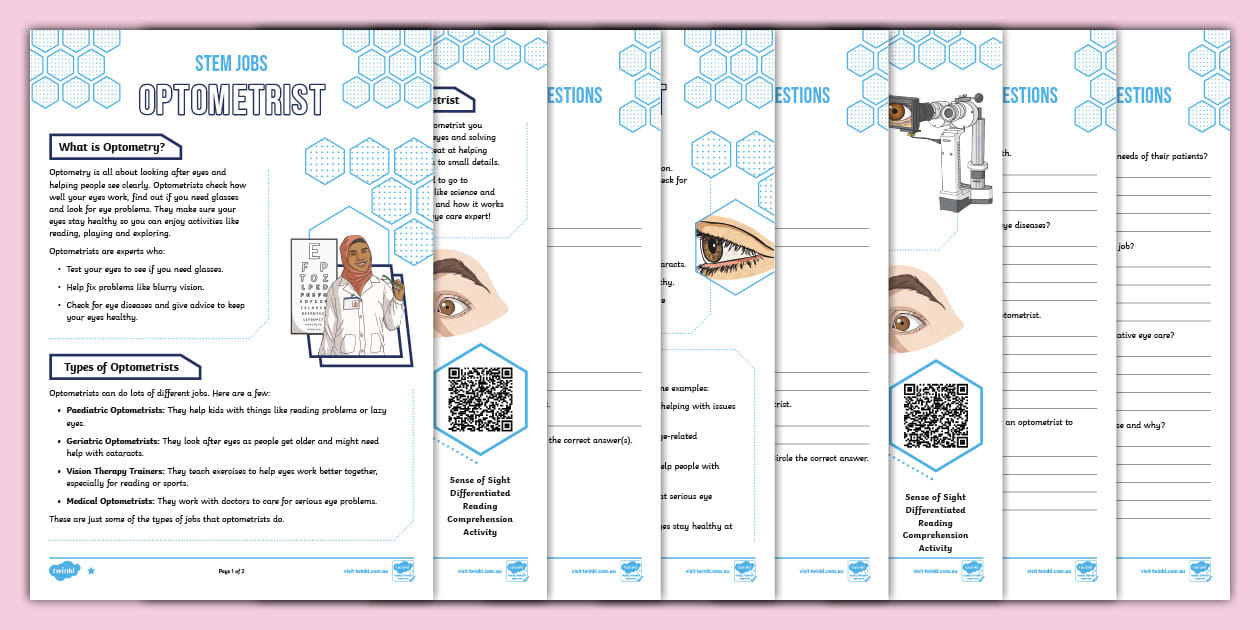 STEM Jobs - Optometrist Fact File (Differentiated) - Twinkl
