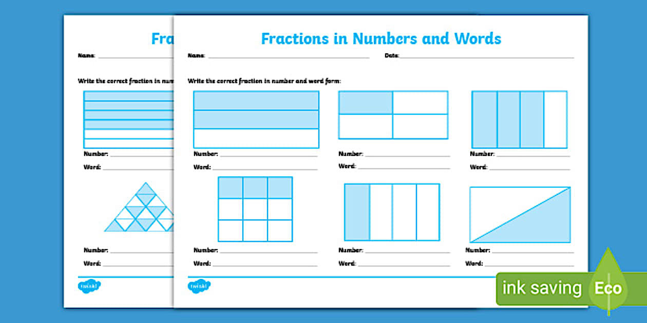 Fraction Labelling Worksheet (teacher made) - Twinkl