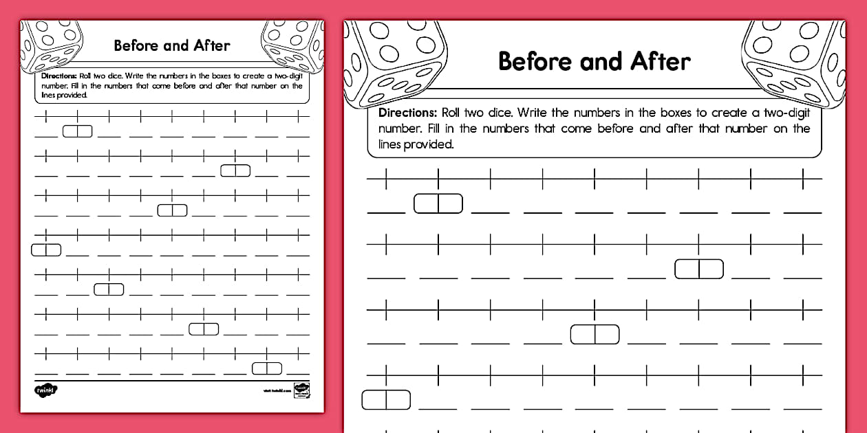 Before and After Math Game for K-2nd Grade (teacher made)