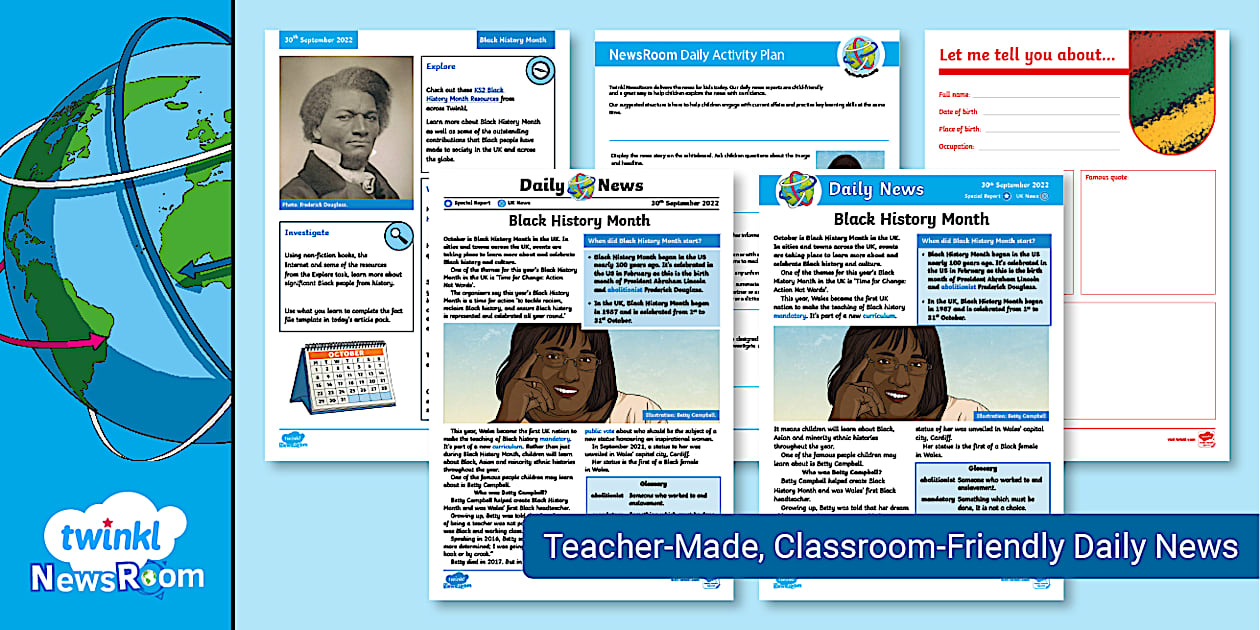 Black History Month - Daily NewsRoom Pack (ages 7-11)