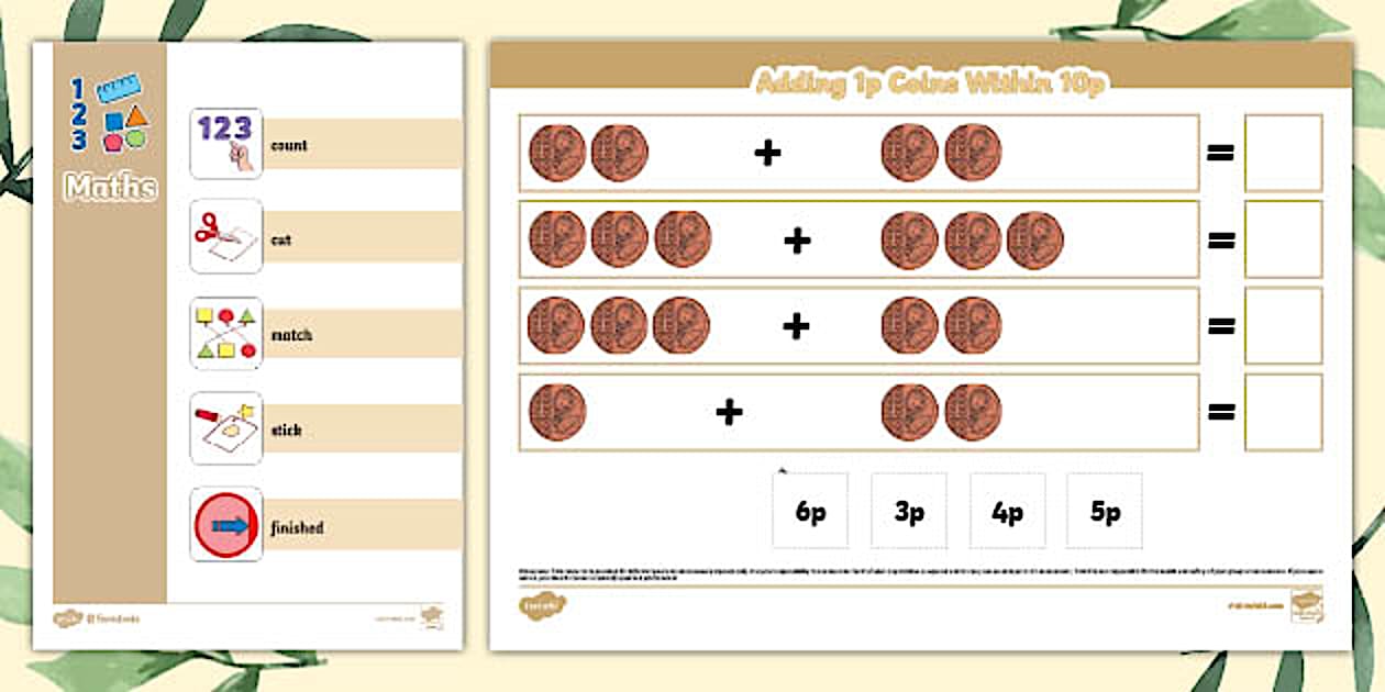 SEND Structured Steps Money: Adding 1p Coins Within 10p