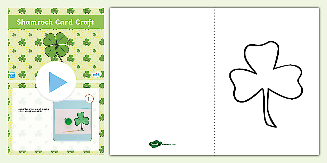 Shamrock Card Craft Instructions (teacher made) - Twinkl