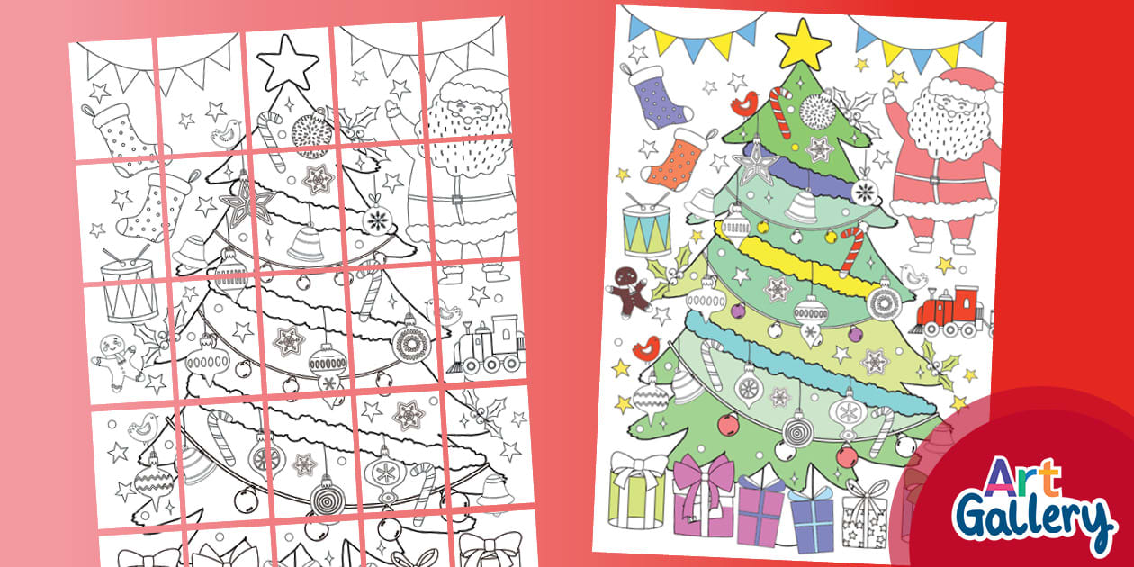 * NEW * Christmas Tree Collaborative Colouring - Twinkl