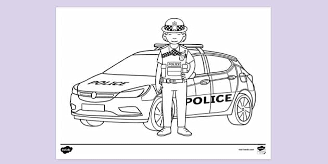 Police Colouring Page for Children Colouring | Colouring Sheets