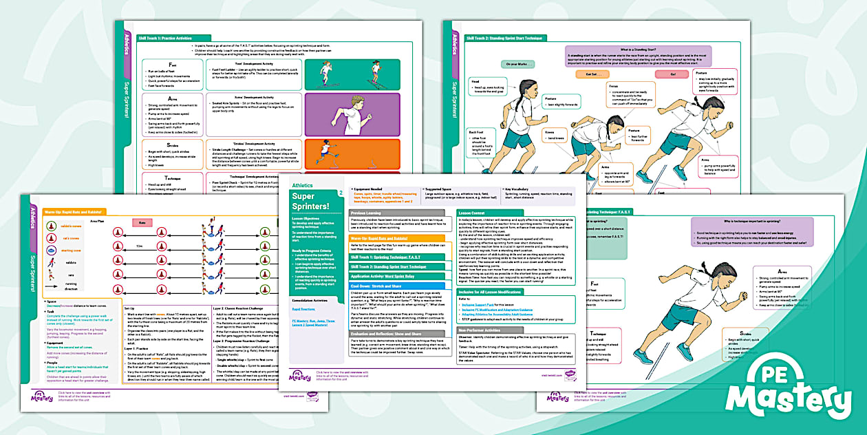 PE Mastery: Year 5 Sprinting Lesson (teacher made) - Twinkl