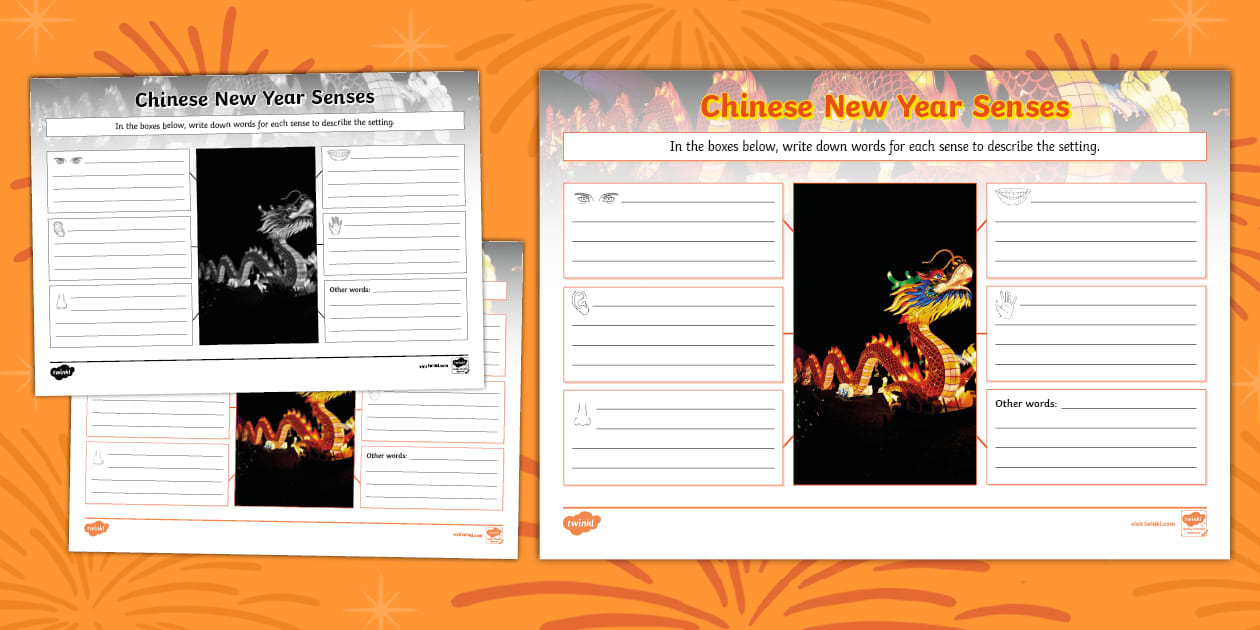 Chinese New Year Senses Mind Map (teacher made) - Twinkl