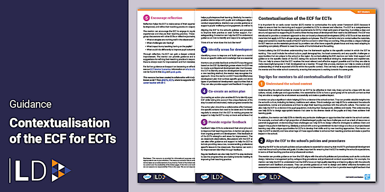 Contextualisation of the ECF for ECTs - SLT (Teacher-Made)