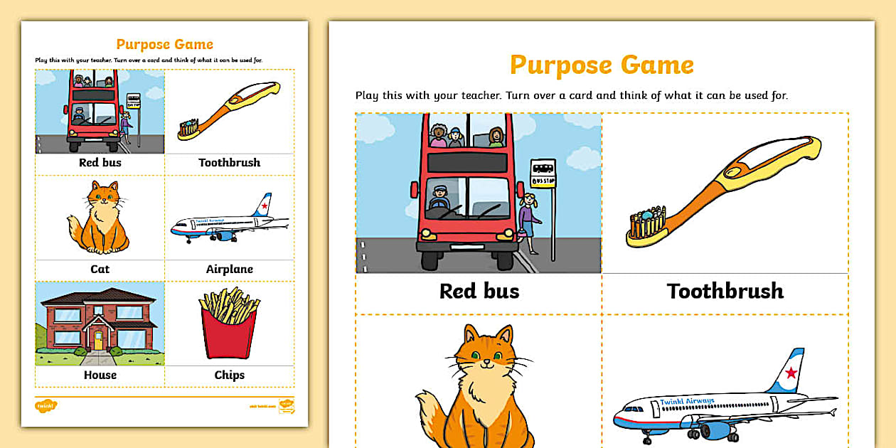 Language Skills: Purpose Game Foundation Stage - Twinkl
