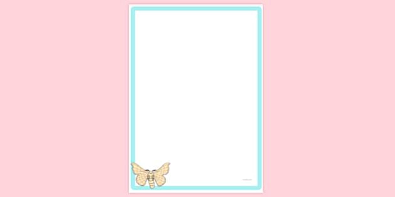 Simple Silk Moth Blank Page Border | Page Borders | Twinkl