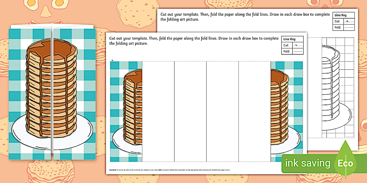 Pancakes Folding Art Template (teacher made) - Twinkl