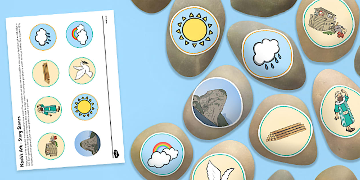 Noah's Ark Story Stones Image Cut-Outs (teacher made)