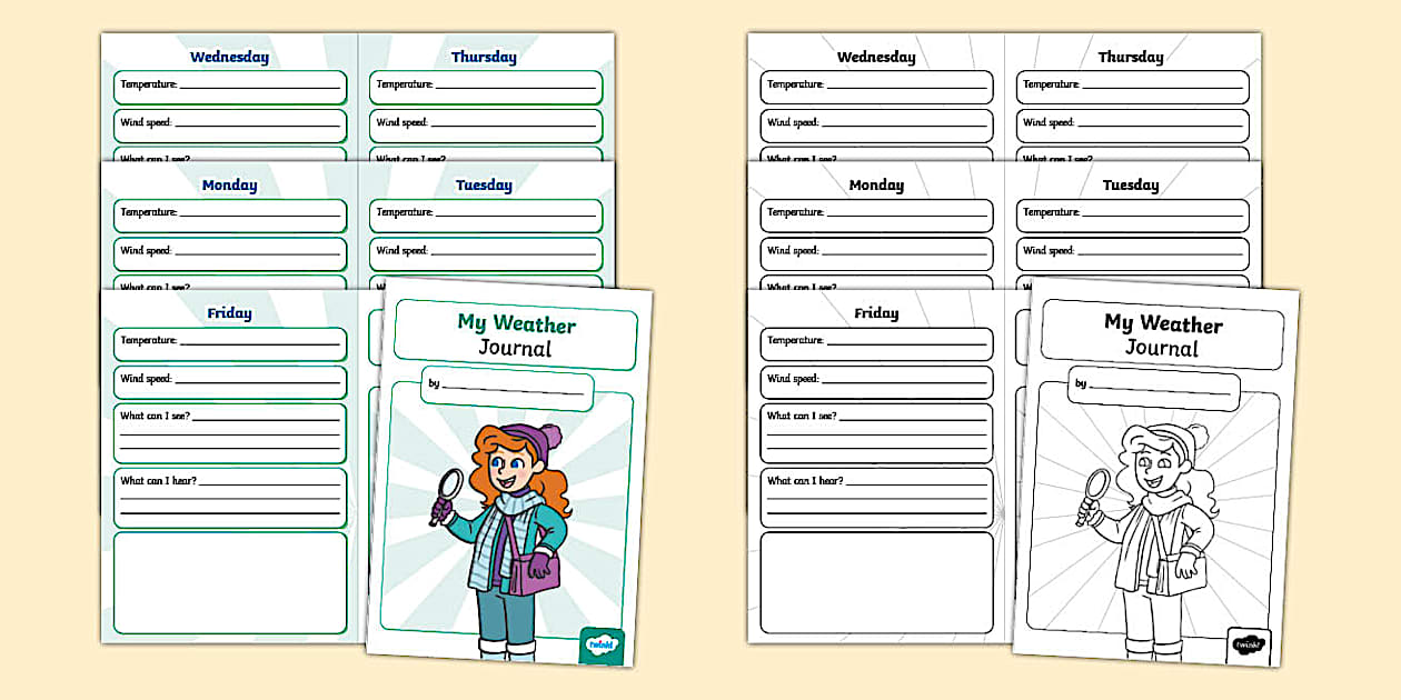 Weekly Weather Journal Writing Frame (teacher made) - Twinkl