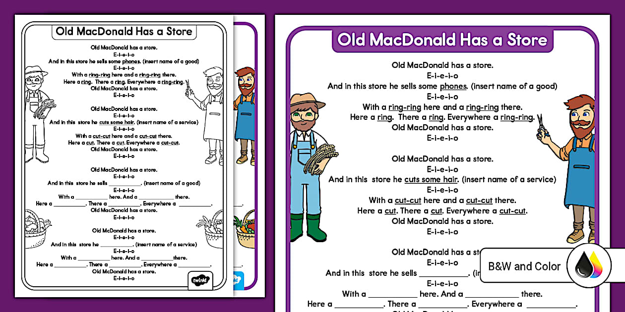 Old MacDonald Has a Store Song (teacher made) - Twinkl