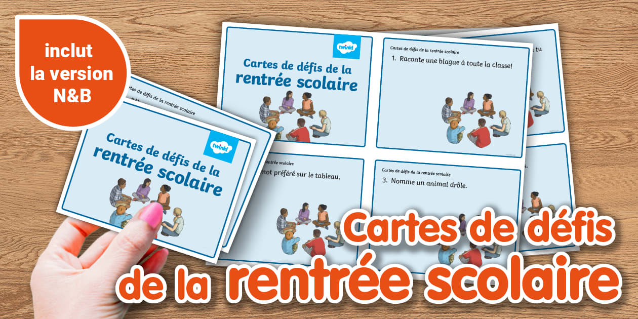 Back to School Challenge Cards - French