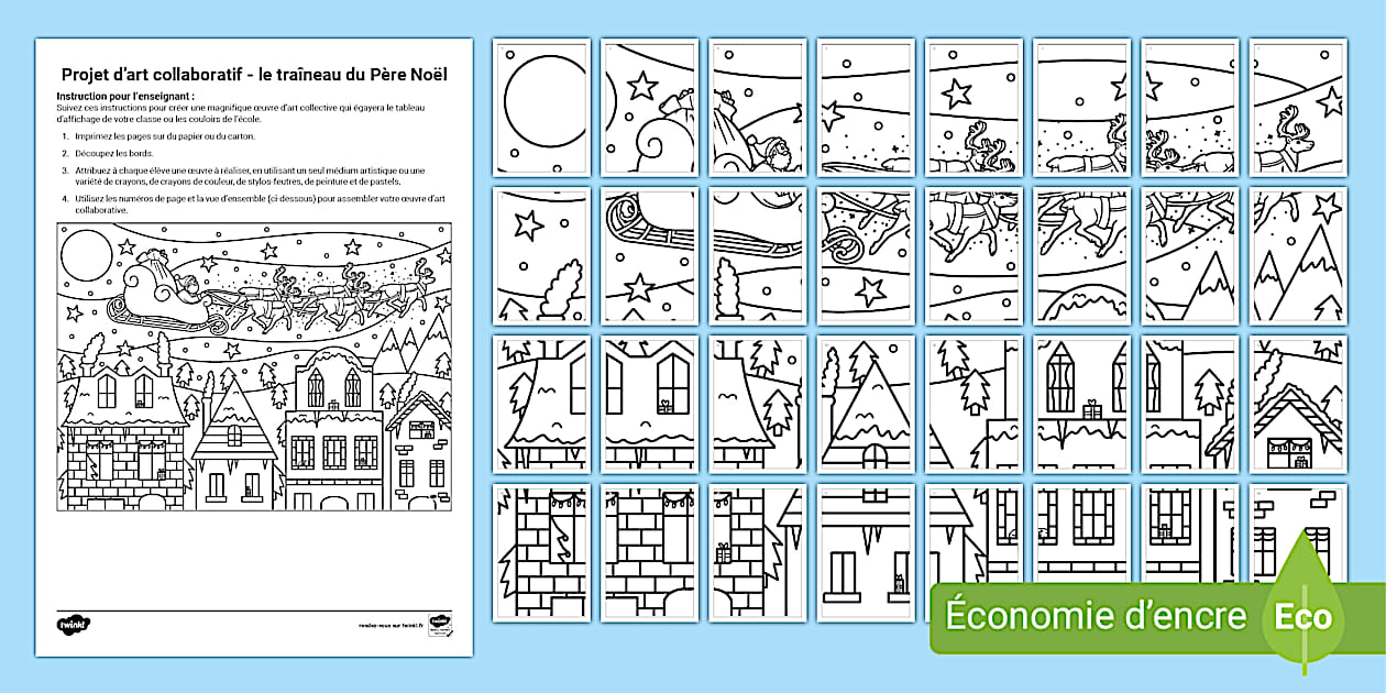 Projet d'art collaboratif - le traîneau du Père Noël