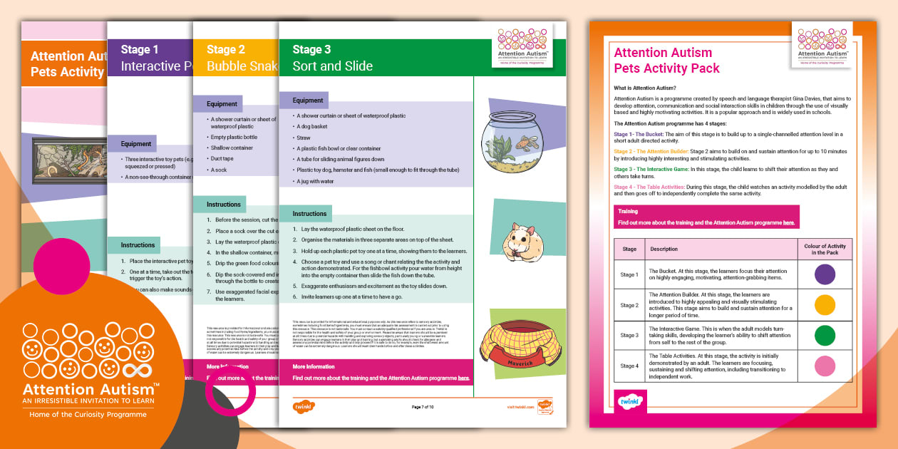 Attention Autism Pets Activity Pack (teacher made) - Twinkl