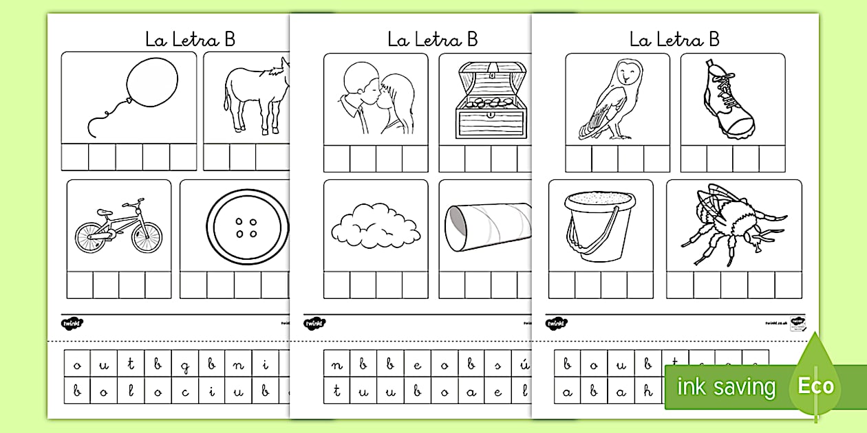Ficha de cortar y pegar: La letra B (teacher made) - Twinkl