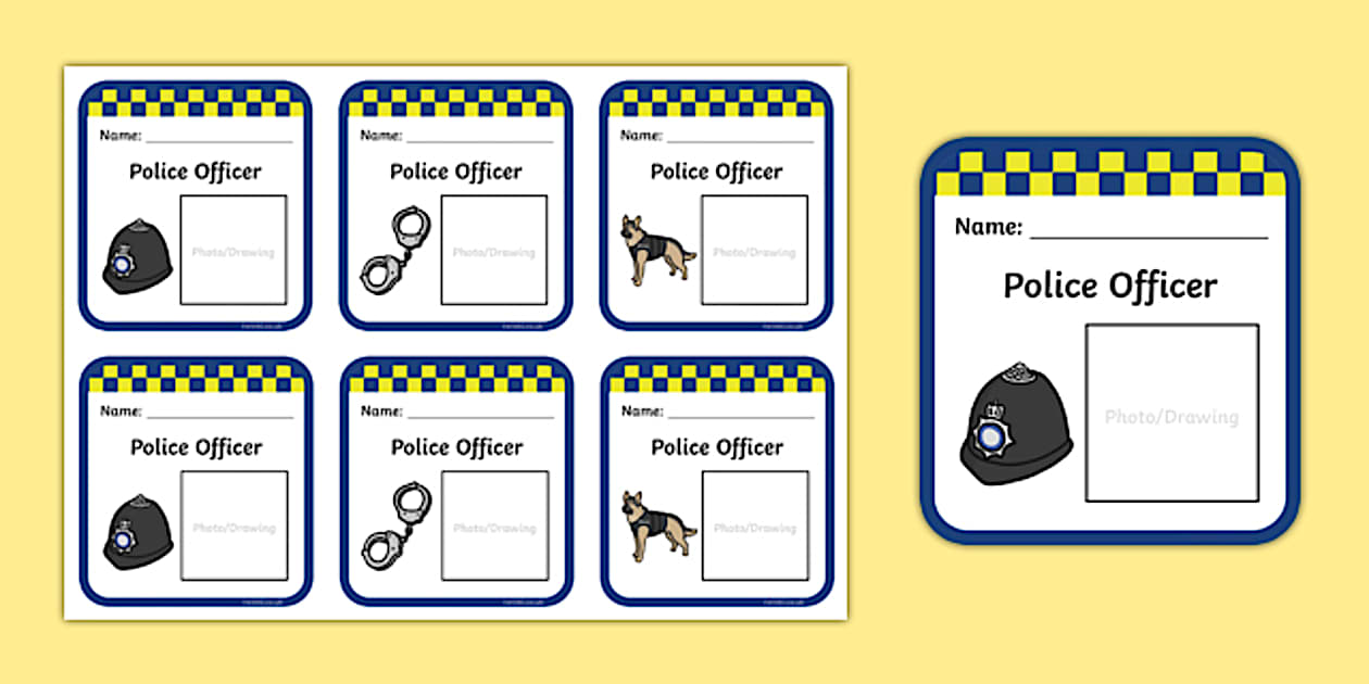 Cursive Police Role Play Badges (teacher made) - Twinkl