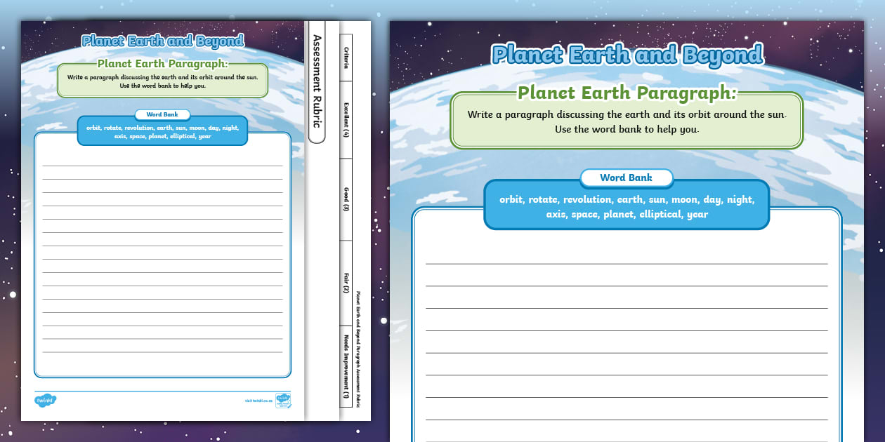 Planet Earth and Beyond: Planet Earth: Paragraph - Twinkl