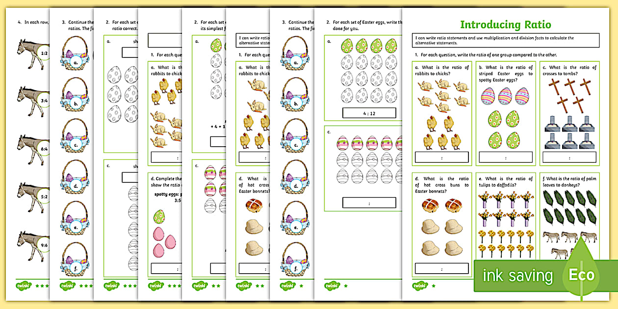 Easter-Themed Ratio Differentiated Worksheets (teacher made)