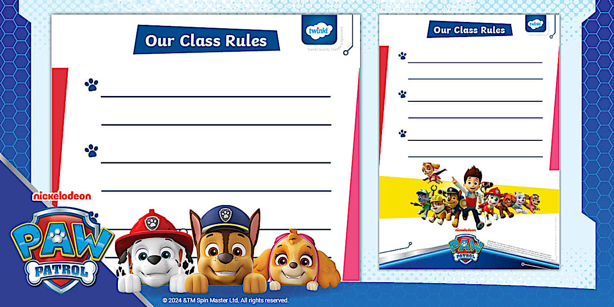 FREE! - PAW Patrol: Class Rules Poster [Editable] - Twinkl