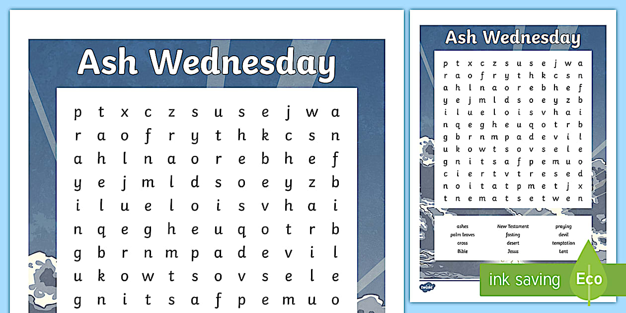 Ash Wednesday Word Search CfE Second Level (Teacher-Made)