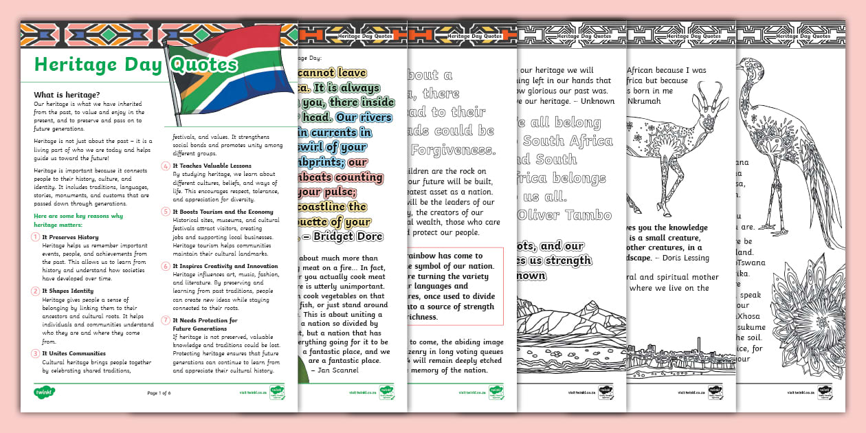Guide: Quotes about Heritage Day | Twinkl South Africa