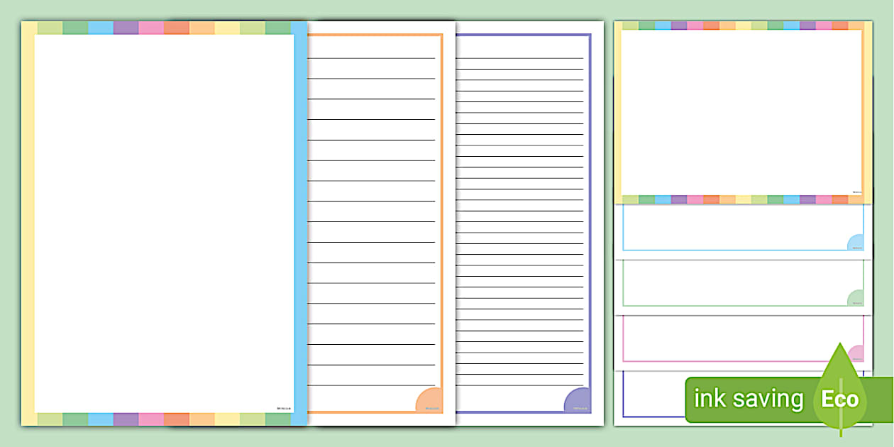 👉 Pastel Border Writing Frames (teacher made) - Twinkl