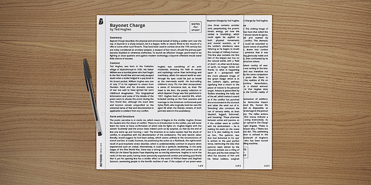 Bayonet Charge by Ted Hughes | GCSE Revision Notes | Beyond