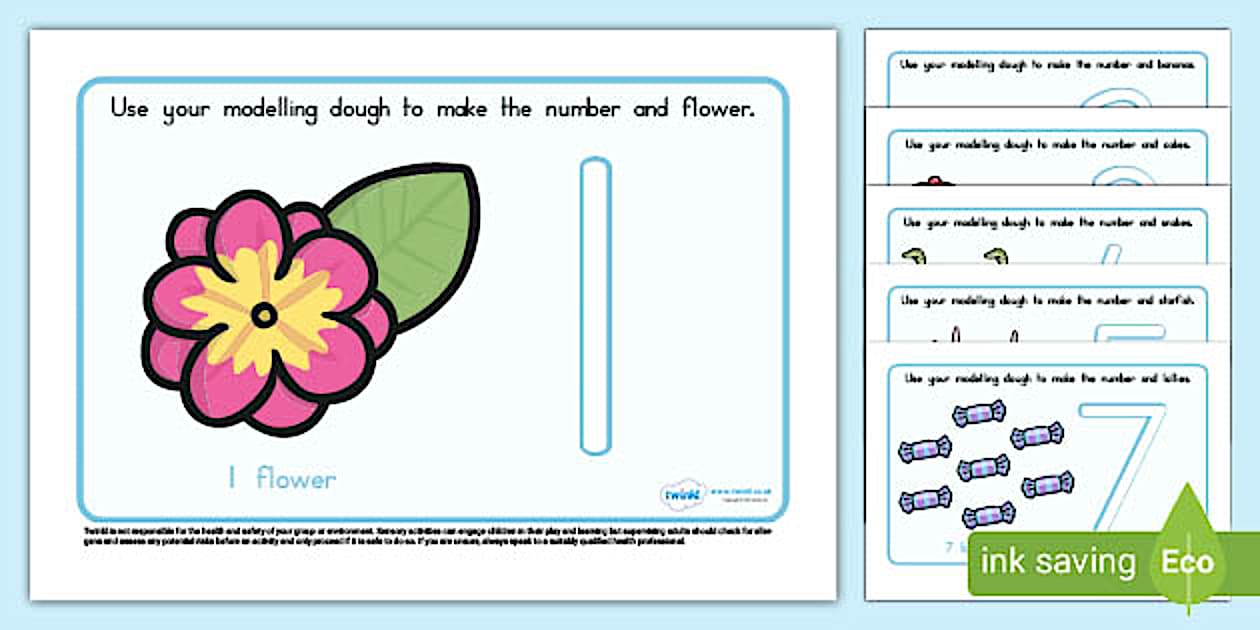Number Modelling Dough Mats 1 10 (teacher made) - Twinkl
