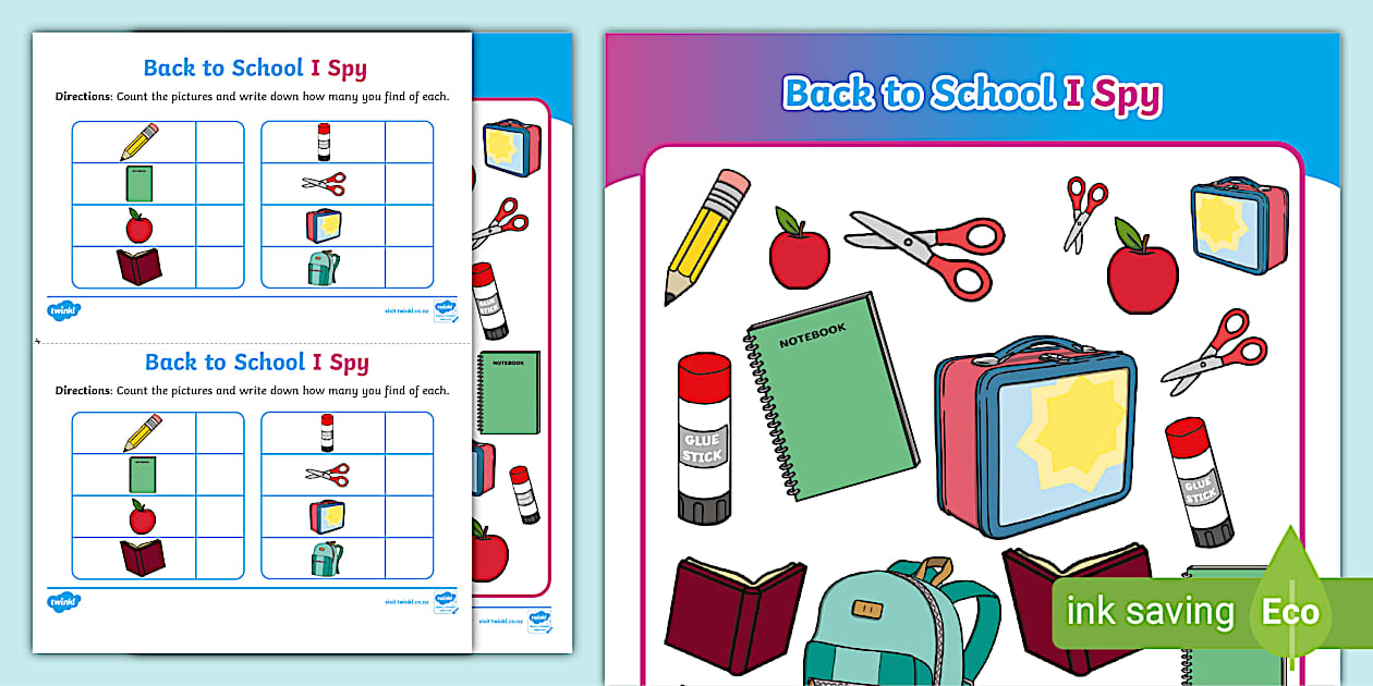 I Spy Classroom Objects - Back to School Activity - Twinkl