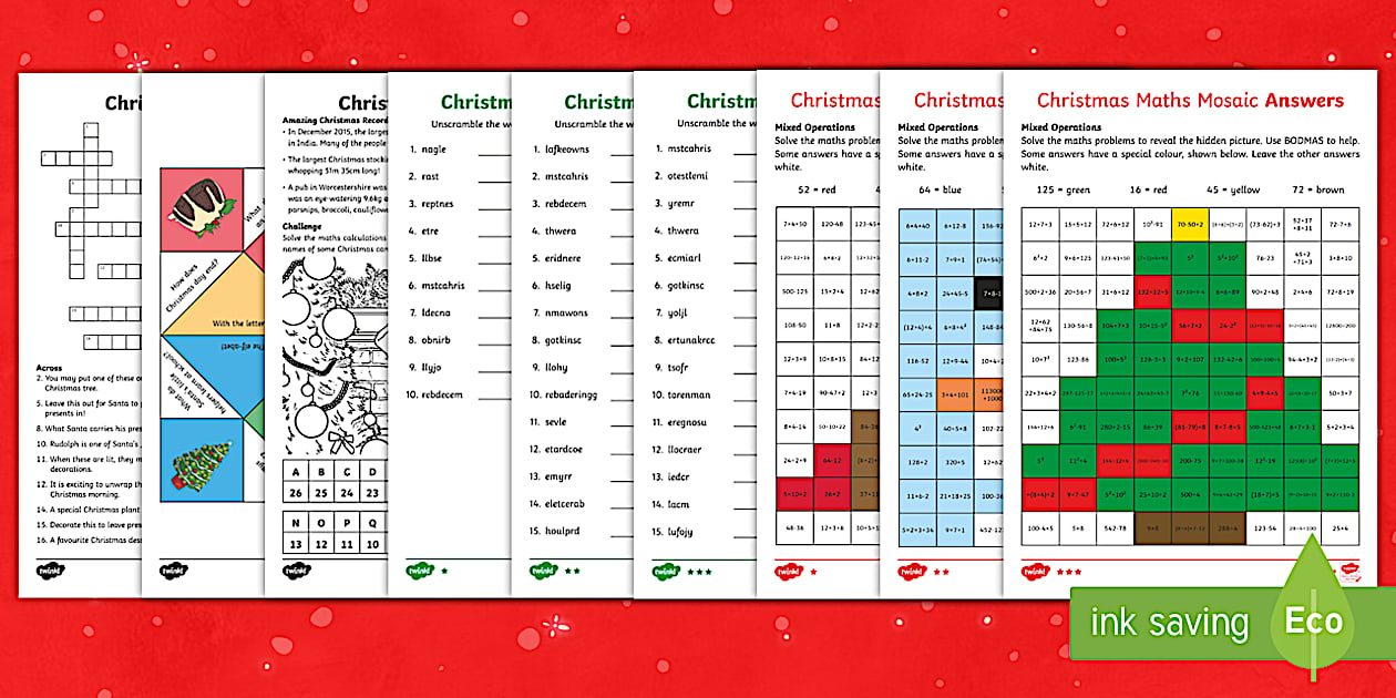 KS2 Christmas Holiday Homework Activity Pack (teacher made)