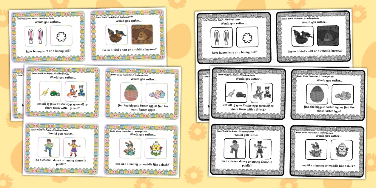 Easter Would You Rather...? Discussion Cards