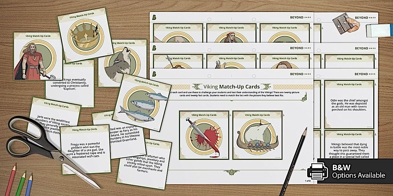 Viking Match-Up Cards (teacher made) - Twinkl