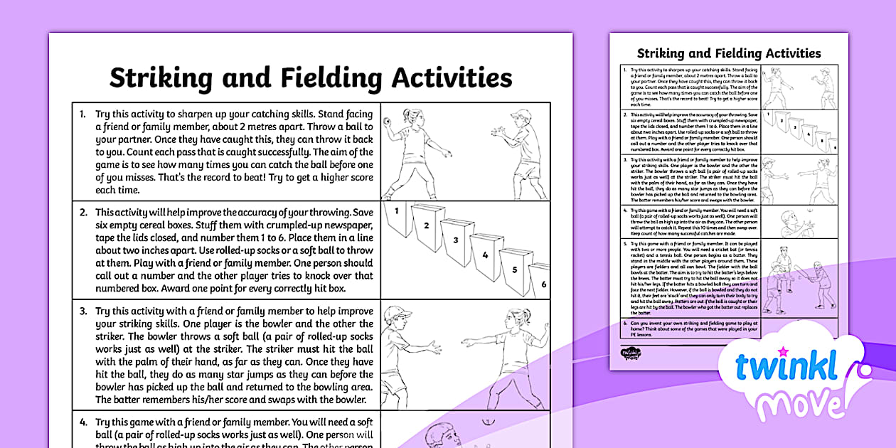 Year 3 Striking and Fielding Homework | Twinkl Move PE KS2