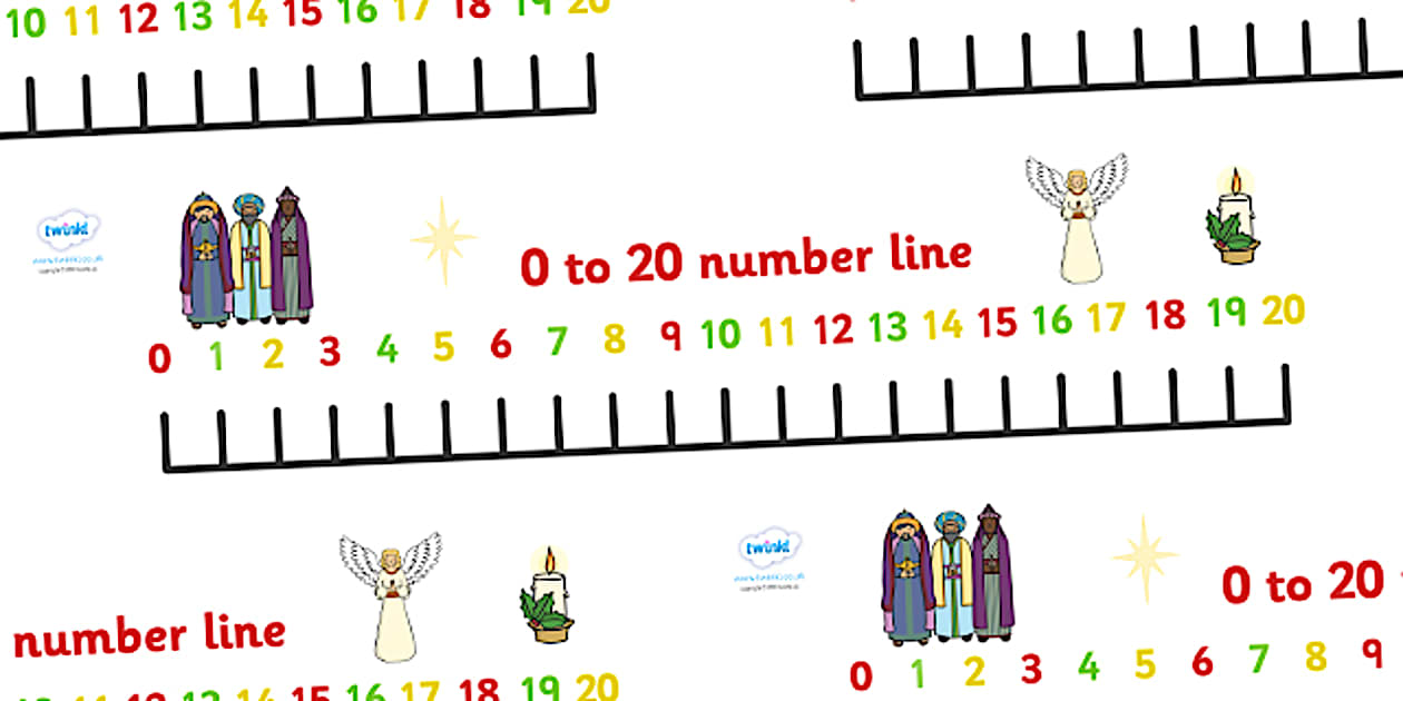 Christmas Number Line Banner 0-20 (teacher made) - Twinkl