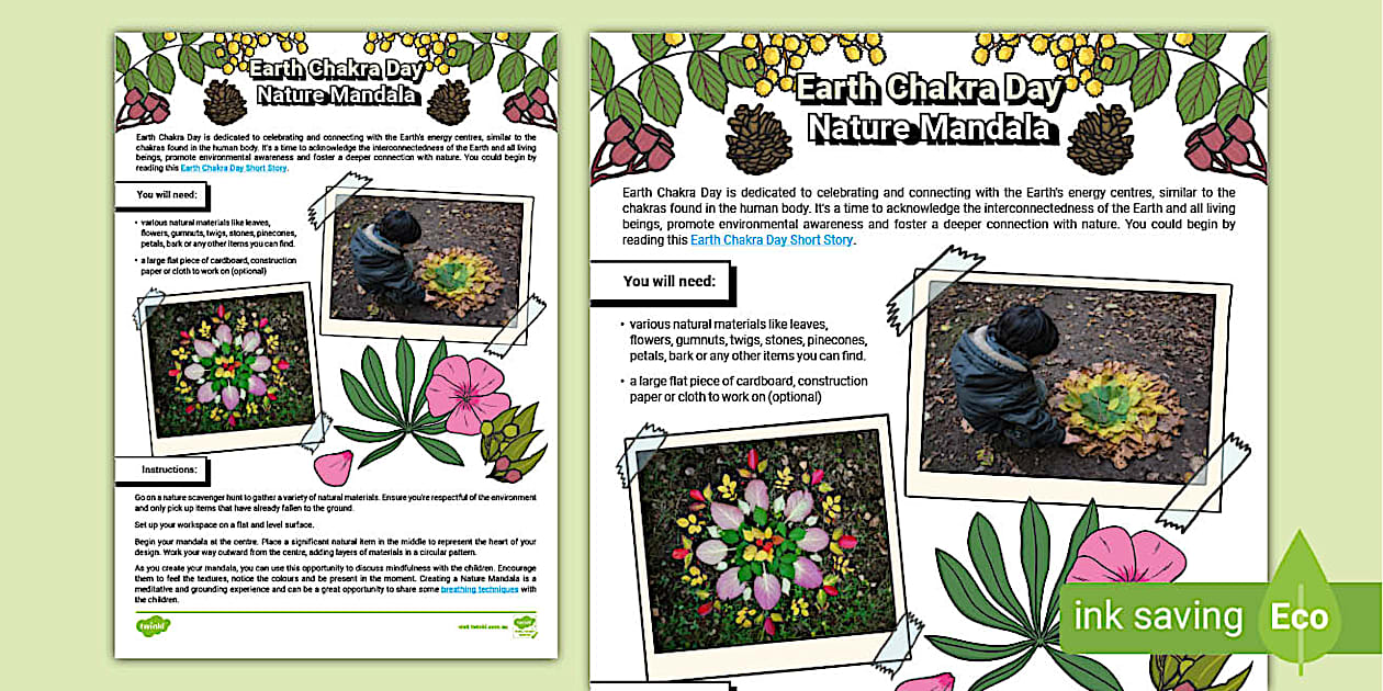 Earth Chakra Day Nature Mandala (teacher made) - Twinkl