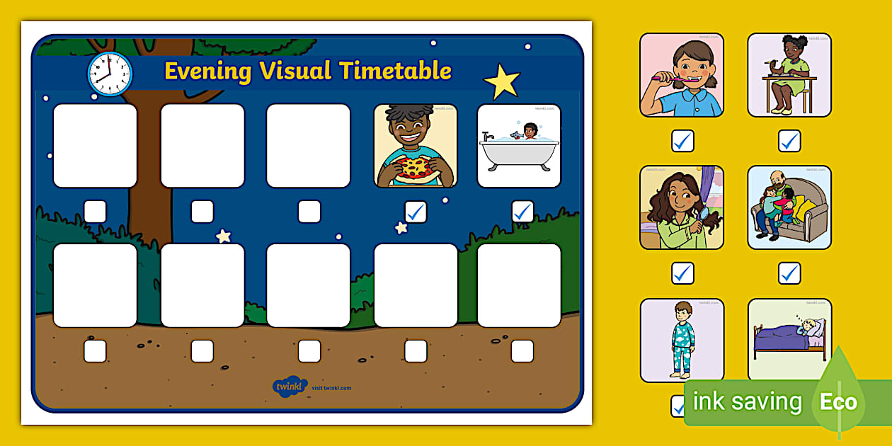Blank Bedtime Routine Chart | Visual Timetable | Twinkl KS1
