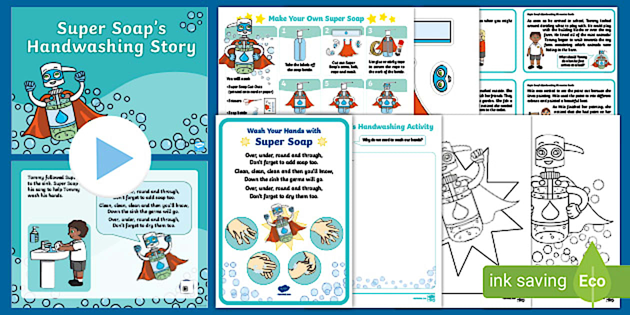 Super Soap's Handwashing Story Resource Pack (teacher made)