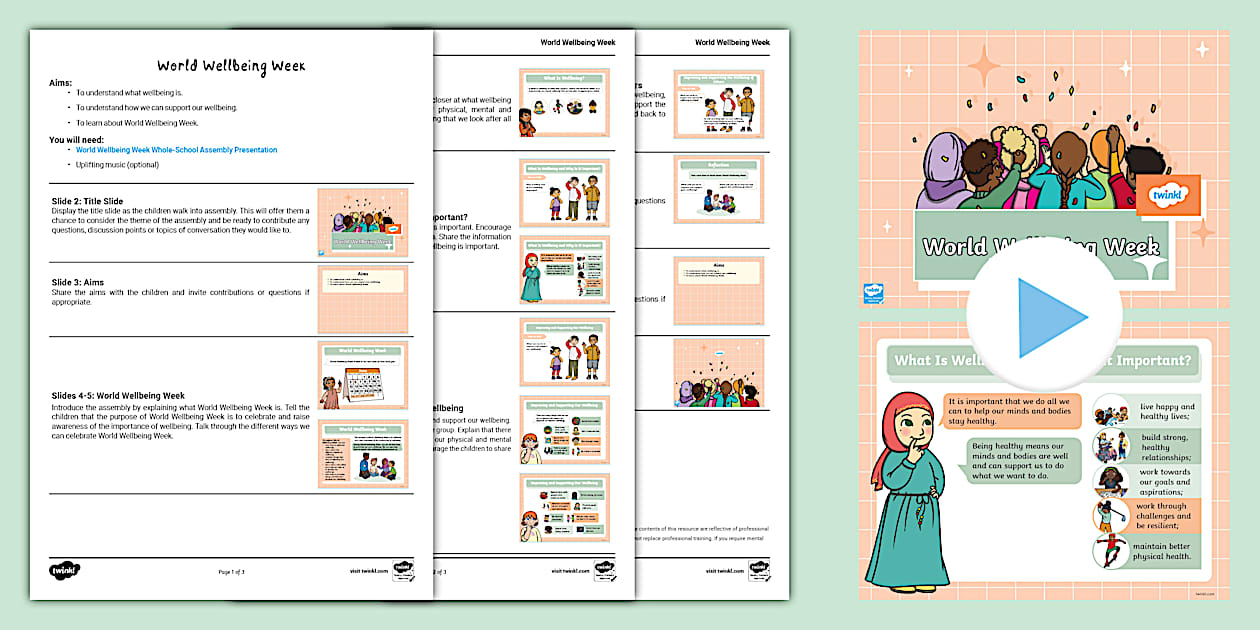 World Wellbeing Week Whole-School Assembly Pack - Twinkl