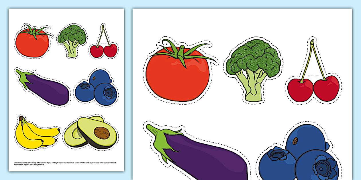 Clip Art Fruit and Vegetables Cut-Outs (teacher made)