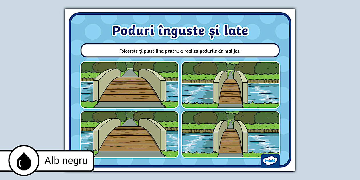 Poduri înguste și late Planșetă pentru modelaj cu plastilină